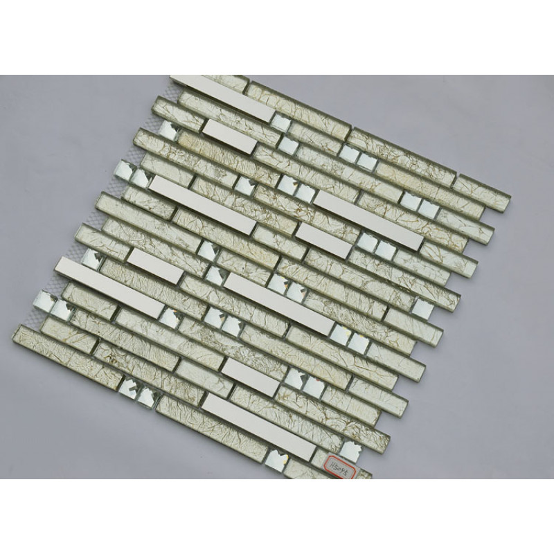 black crystal glass tile silver metal coating tile glossy tile mirror ...