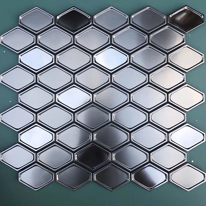 Silver Stainless Steel tile Backsplash Mosaic Tile Metal Wall tile
