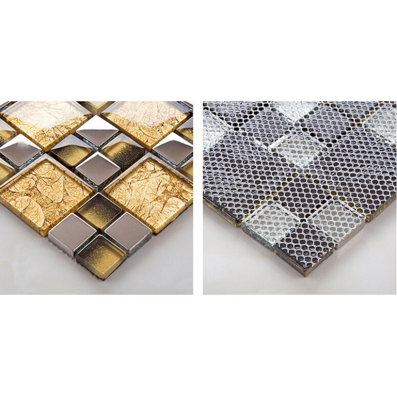 Wholesale Glass Mosaic Tile Squares Red Rose Pattern 304 Stainless ...