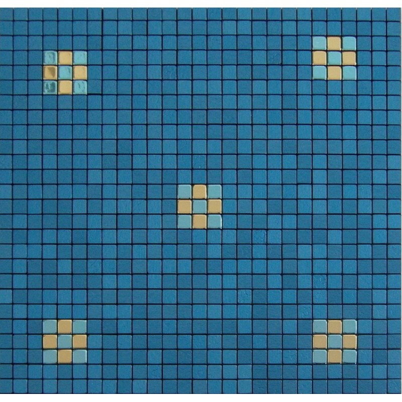 Metallic Mosaic Tile Blue Square Brushed Aluminum Metal Wall Decoration ...