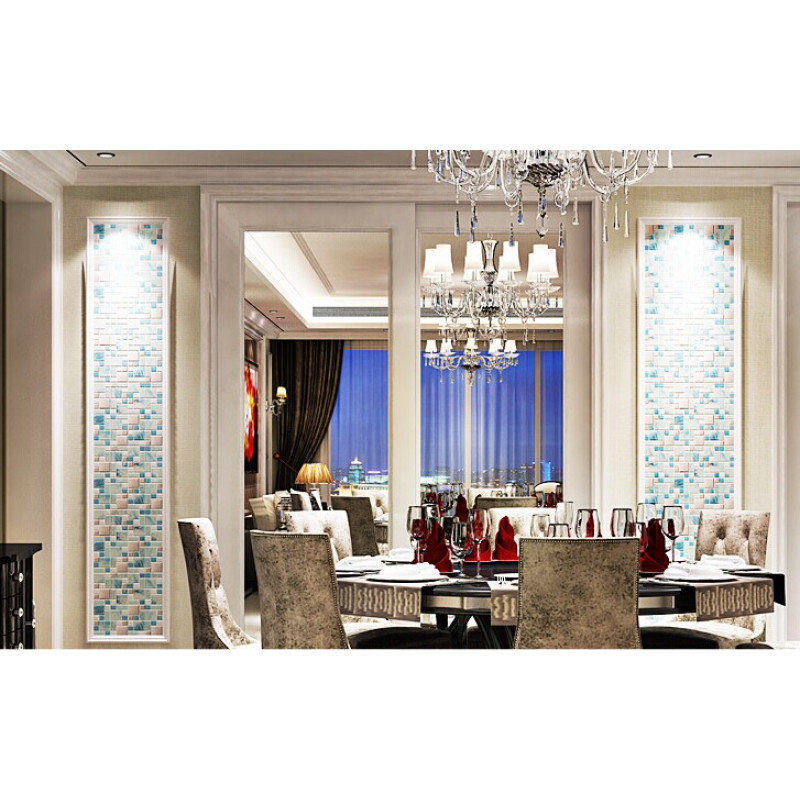 Customer Reviews: Glazed Porcelain Pebble Tile Heart-Shaped Backsplash ...