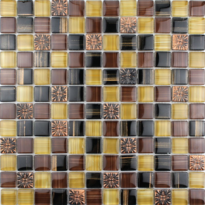 Glass tile Brown glass mosaic tiles crystal glass tile