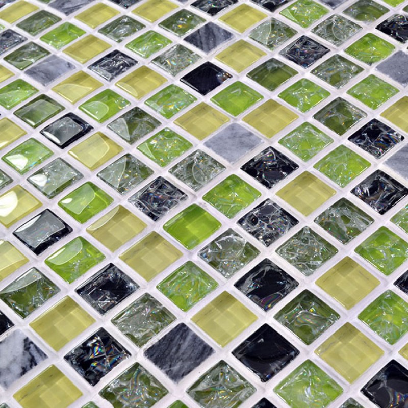 Glass stone mosaic tile crackle glass mosaic glass wall tile