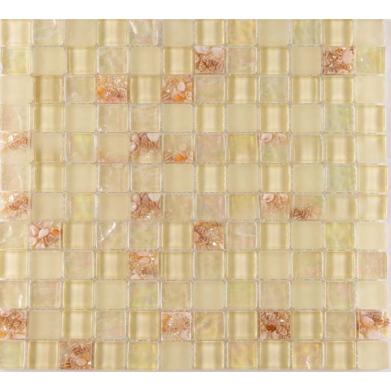 Glass Mosaic Tiles melted Shell Crystal Backsplash Tile