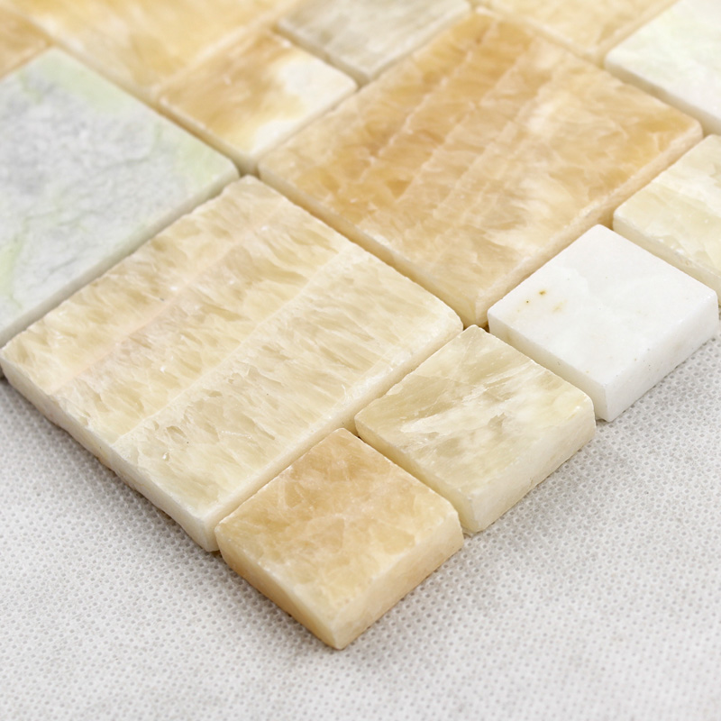 Wholesale Grey Stone with White Crystal Mosaic Tile Sheet Square ...