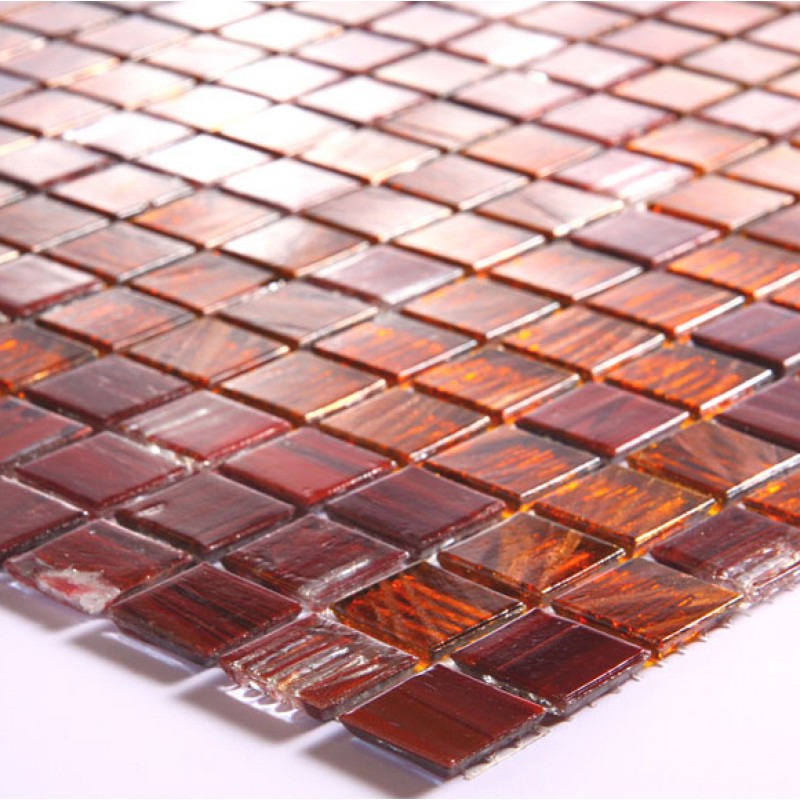 Glass Mosaic Tile Brown Crystal Backsplash Tiles Hand Painted Bathroom ...