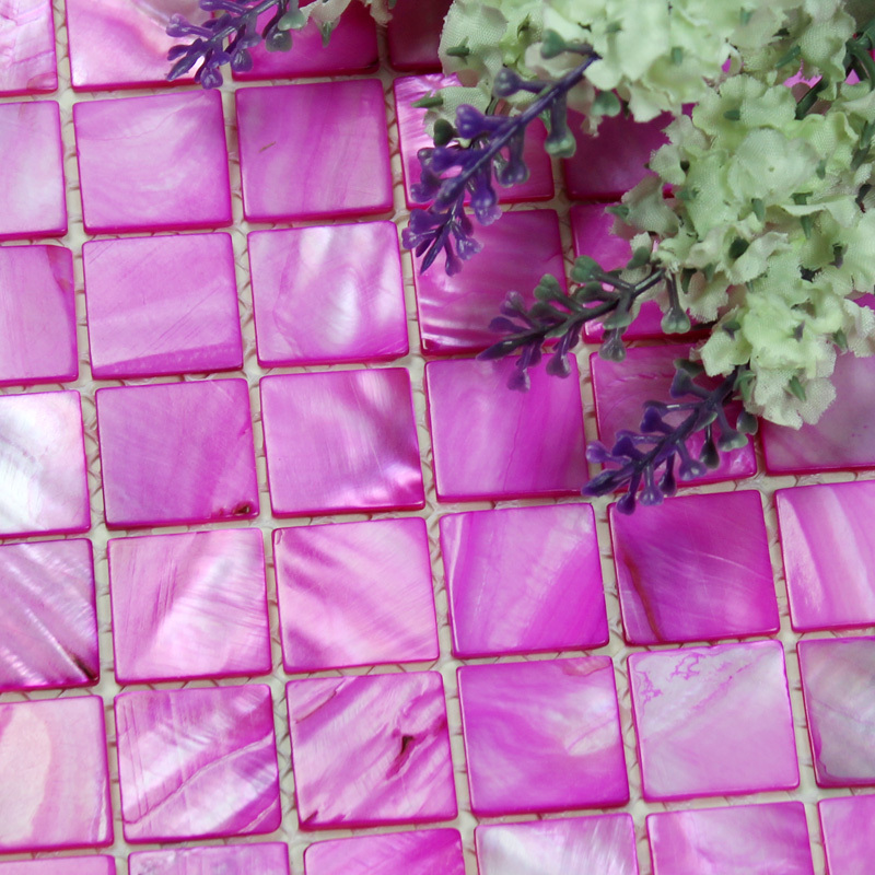 shell tiles 100% rose red seashell mosaic mother of pearl tiles kitchen ...