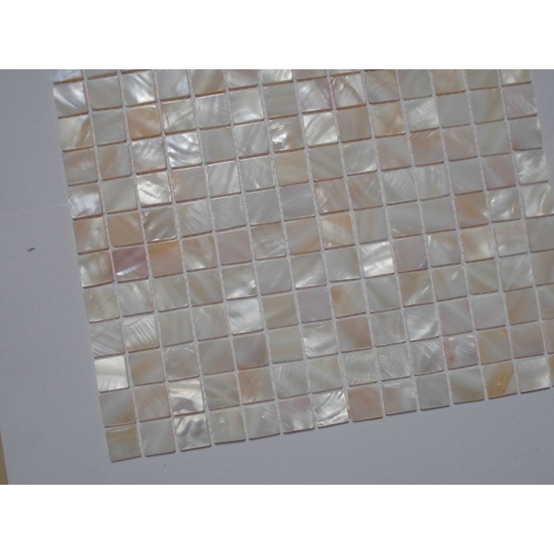 Mother of Pearl Tile Shower Liner Wall Backsplash Square Bathroom Shell ...