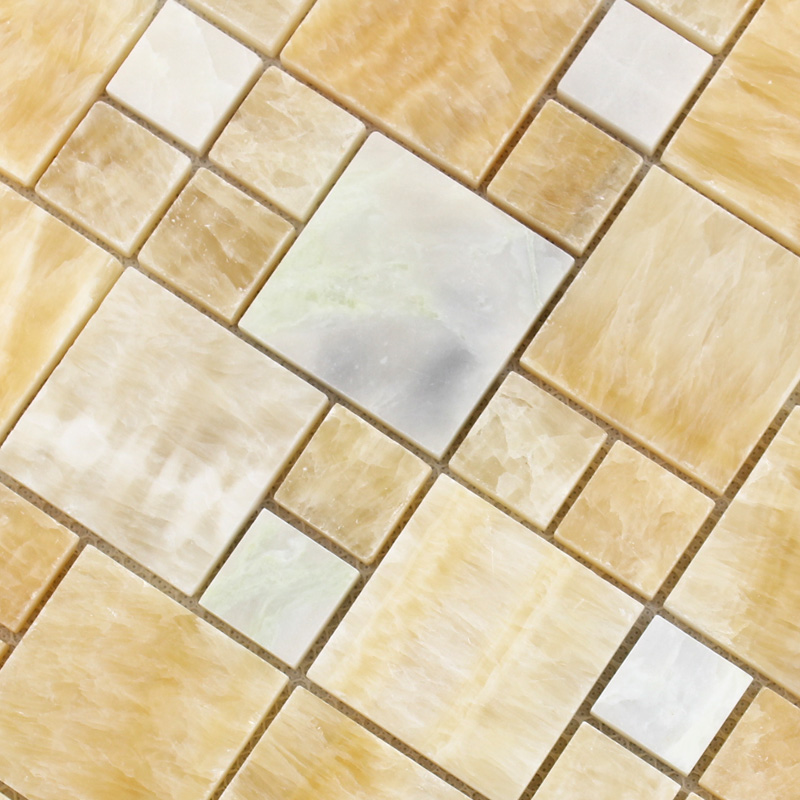 Wholesale Grey Stone with White Crystal Mosaic Tile Sheet Square ...