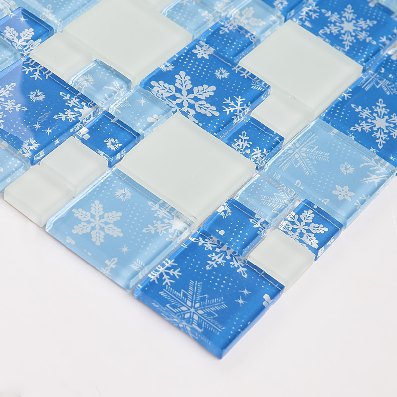bule crystal glass mosaic tile frosted tiles kitchen backsplashes tile ...