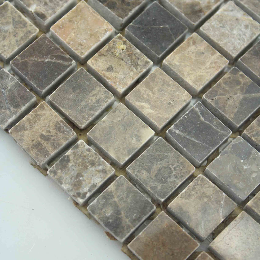 Stone Mosaic Tile Square Brown Pattern Washroom Wall Marble Backsplash ...