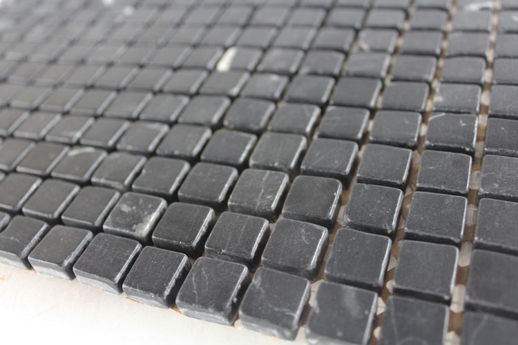 Stone Mosaic Tile Square Black Patterns Bathroom Wall Marble Kitchen ...