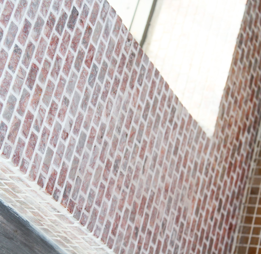 Stone Mosaic Tile Red Subway Pattern Bathroom Wall Marble Kitchen ...