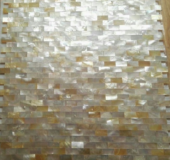 Golden Shell Tiles Kitchen Backsplash Tile Mother of Pearl Tile Mosaic ...