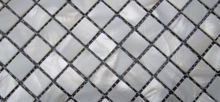 Mother of Pearl Tile Kitchen Wall Backsplash White Square Bathroom ...