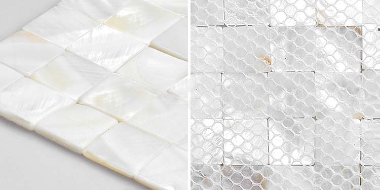 Seamless shell tiles natural seashell mosaic white mother of pearl tile ...