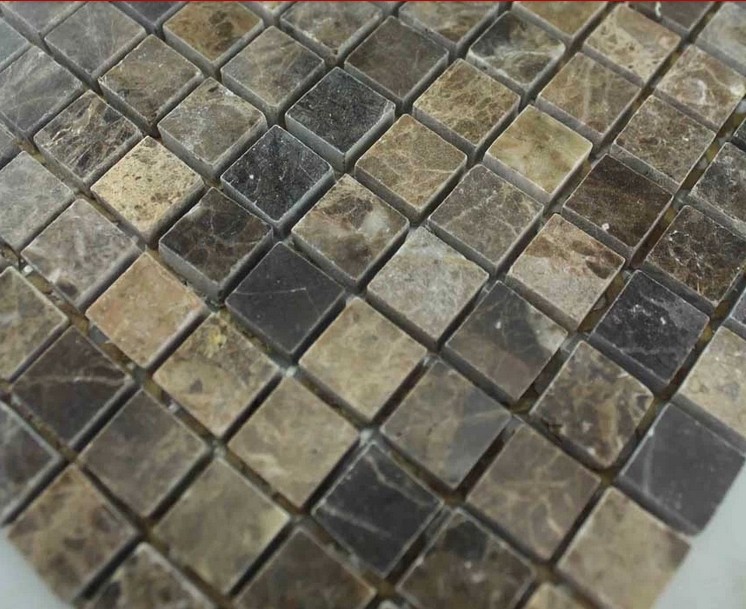 Stone Mosaic Tile Square Brown Pattern Washroom Wall Marble Backsplash ...