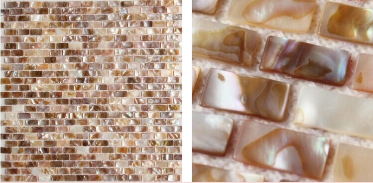 Shell Mosaic Tiles Black & White Mother of Pearl Tile Backsplash