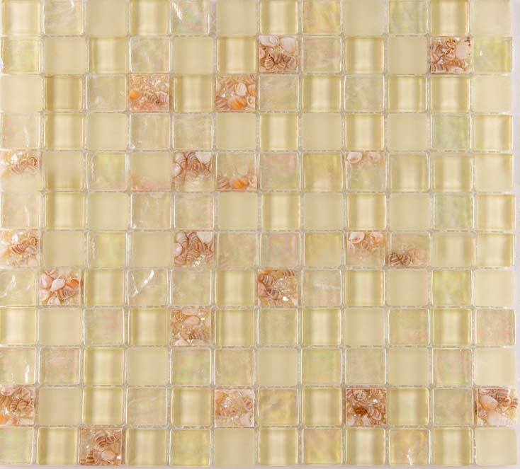 Glass Mosaic Tiles melted Shell Crystal Backsplash Tile