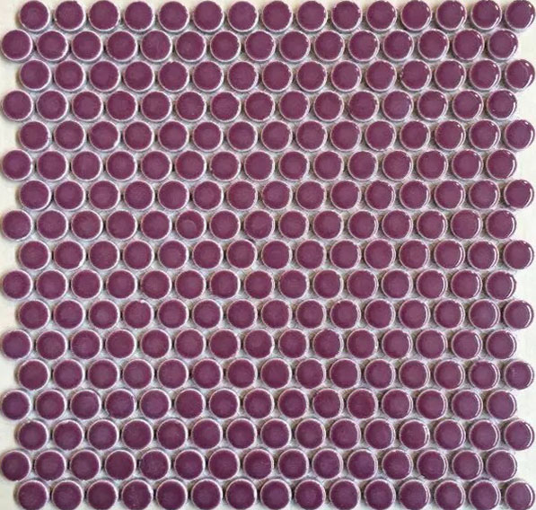 Penny Round Porcelain Purple Tile