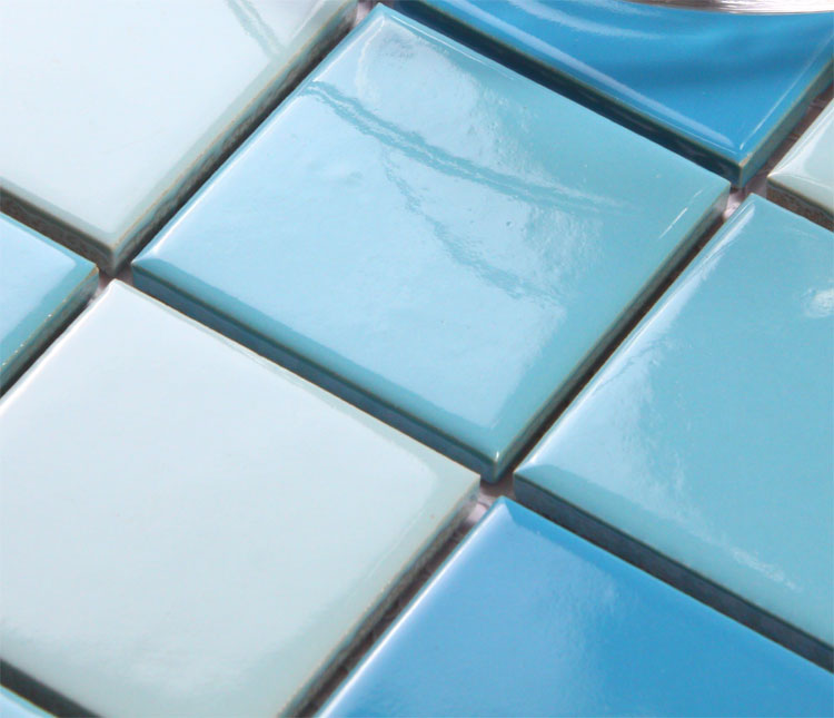 Glazed Porcelain Square Mosaic Tiles Wall Designs Blue Ceramic Tile ...