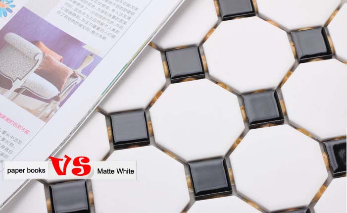 Wholesale Glazed Porcelain Pool Tile Mosaic Black White Octagon Surface ...